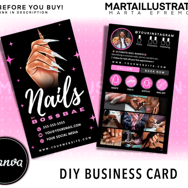 Nail Business Cards - Etsy