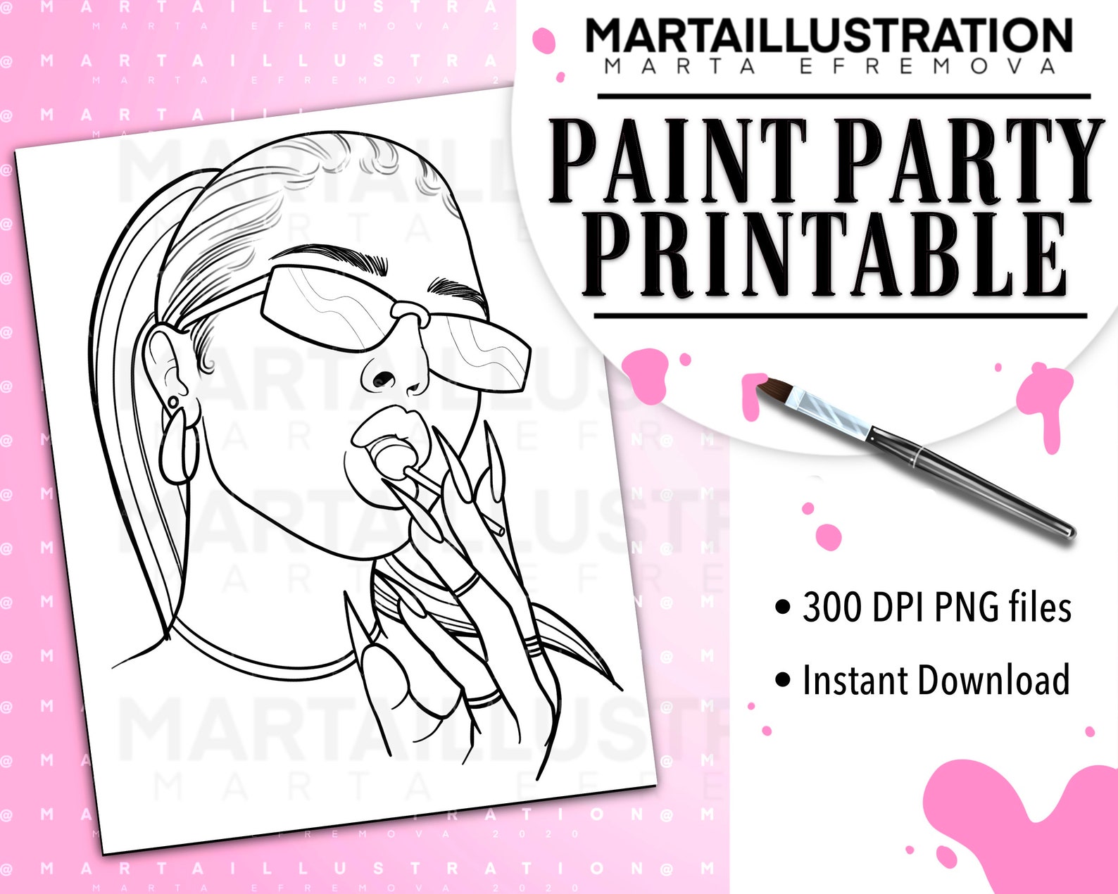 CANVAS PRINTABLE, Pre-drawn Canvas, Pre-sketched Canvas, Outlined ...