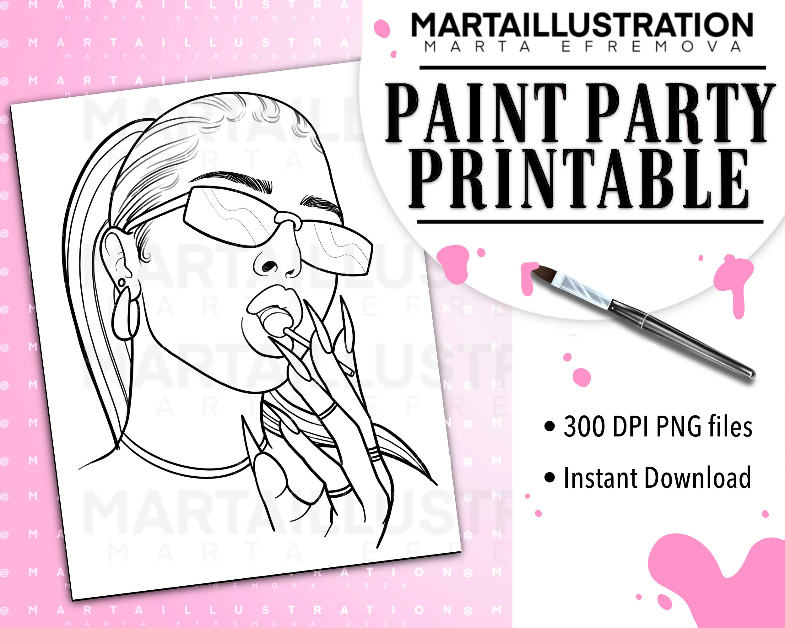 CANVAS PRINTABLE, Pre-drawn Canvas, Pre-sketched Canvas, Outlined ...