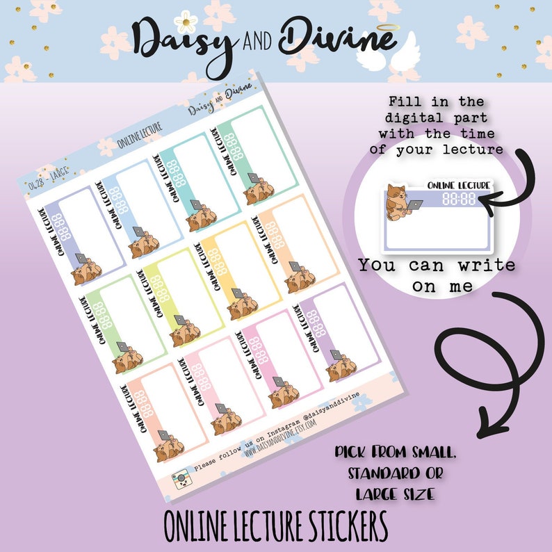 Online Lecture Planner Stickers Online Class Study Sticker - Etsy