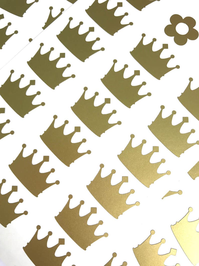 60 1 Inch Removable Crown Stickers Crown Vinyl Decals Gold | Etsy