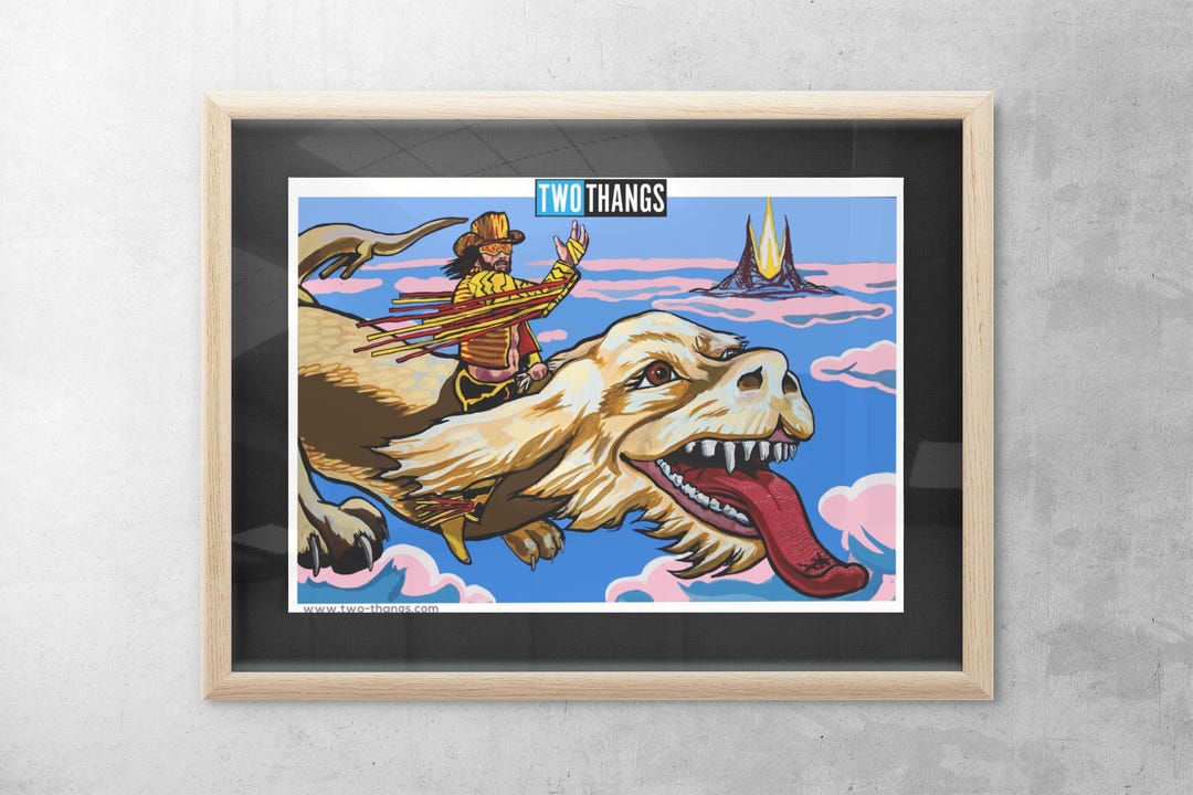 Macho Man & Falcor Mashup Art Print – Unique 11x17 Fantasy Decor ...