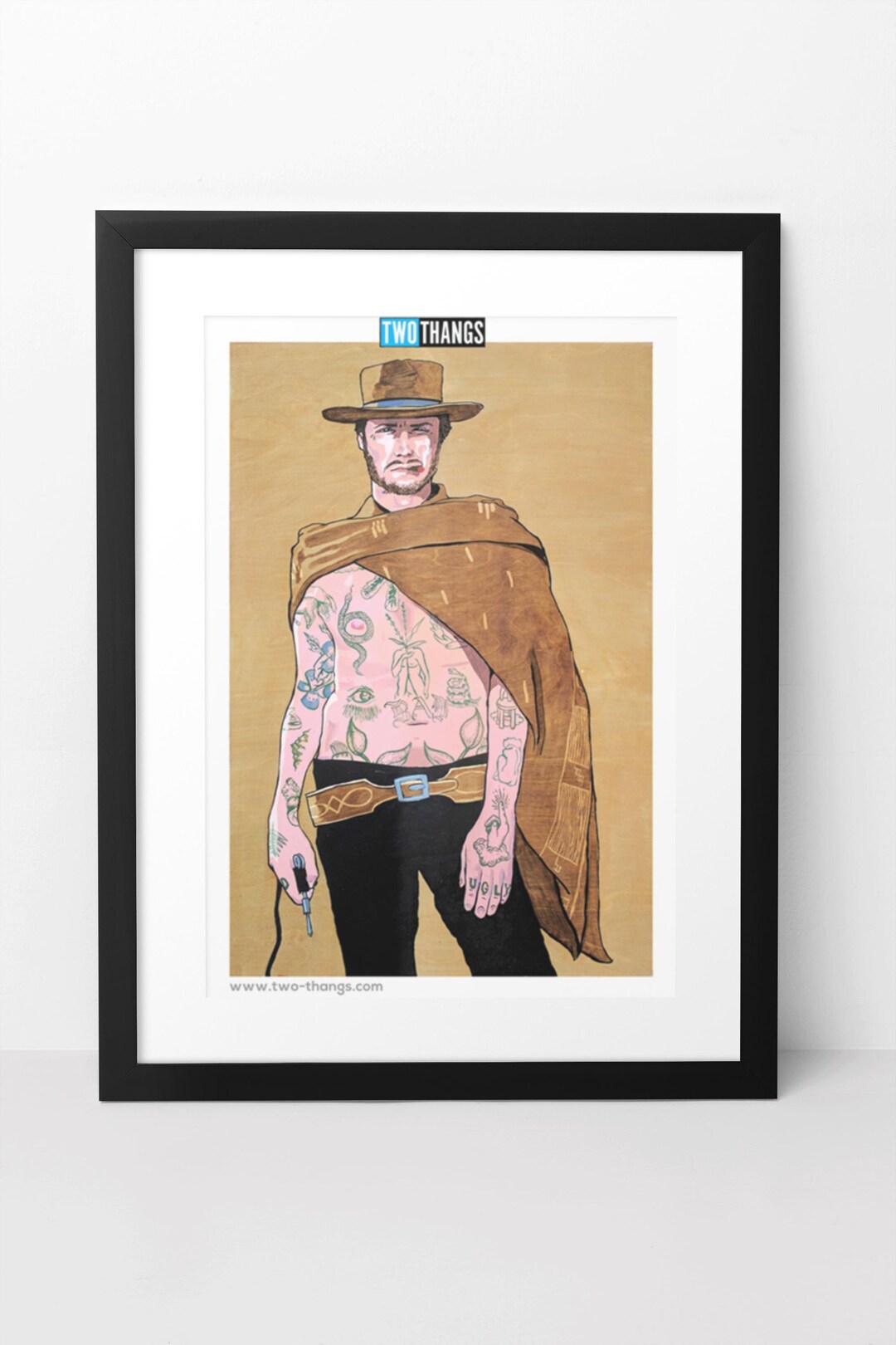 Clint Eastwood and Tattoos Signed Art Print, Pop Art Poster, Cowboy ...