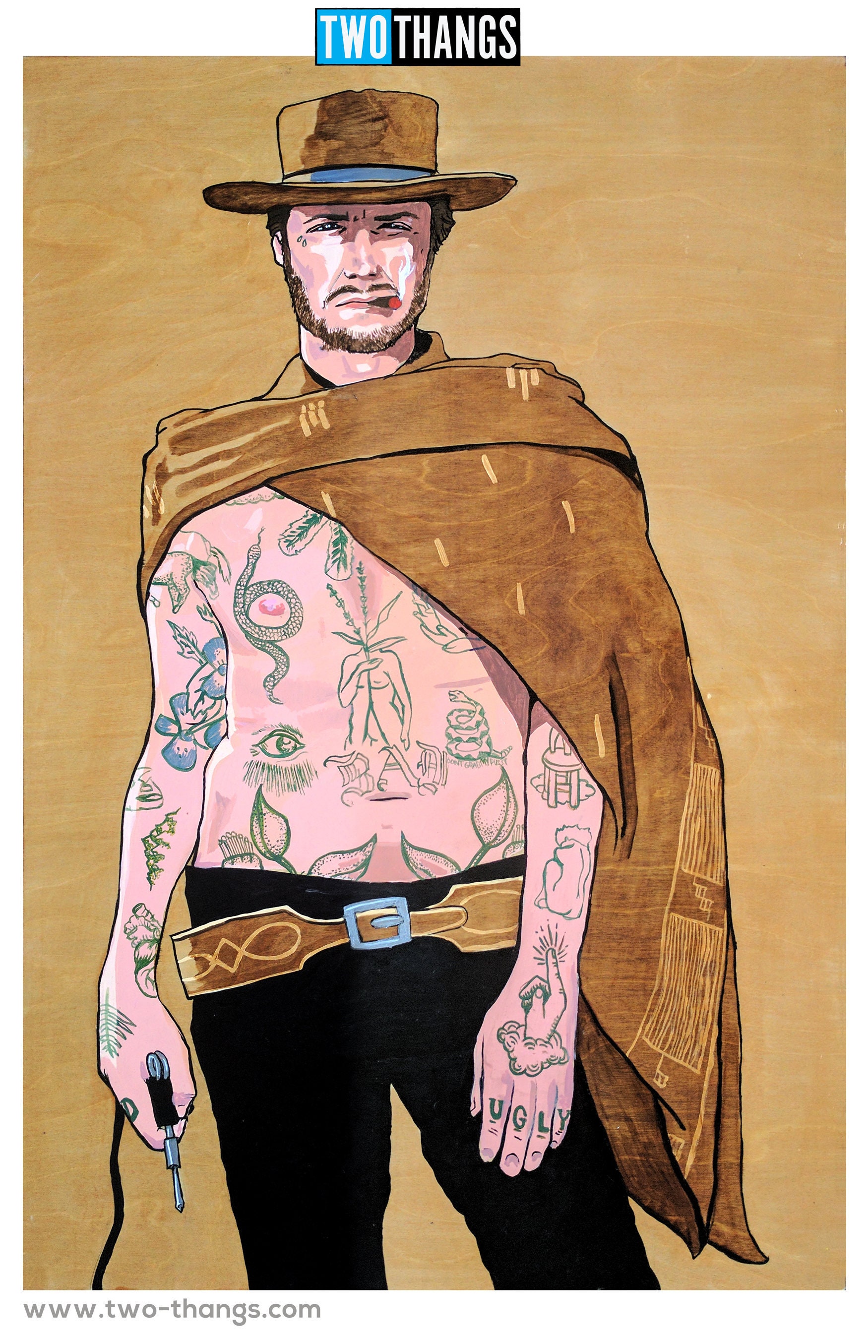 Clint Eastwood and Tattoos Signed Art Print Pop Art Poster - Etsy