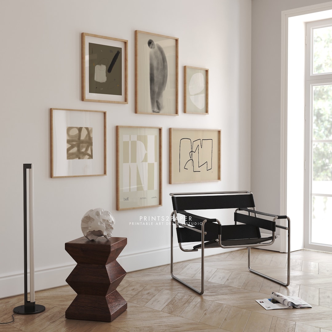 Modern Abstract Print Set of 6, Bundle Print Set, Neutral Abstract Art ...