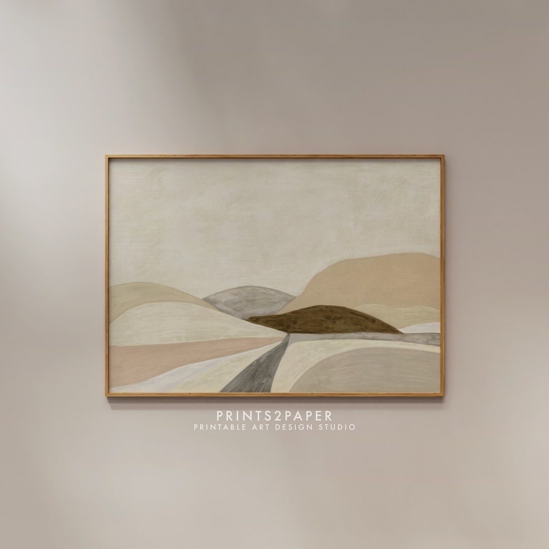 Earth Tones Landscape Painting PRINTABLE Wall Art Muted - Etsy