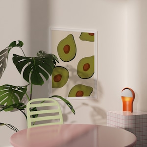 Avocado Print, Avocado Kitchen Print, Green Wall Art, Fruit Poster ...