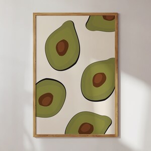 Avocado Print Avocado Kitchen Print Green Wall Art Fruit - Etsy