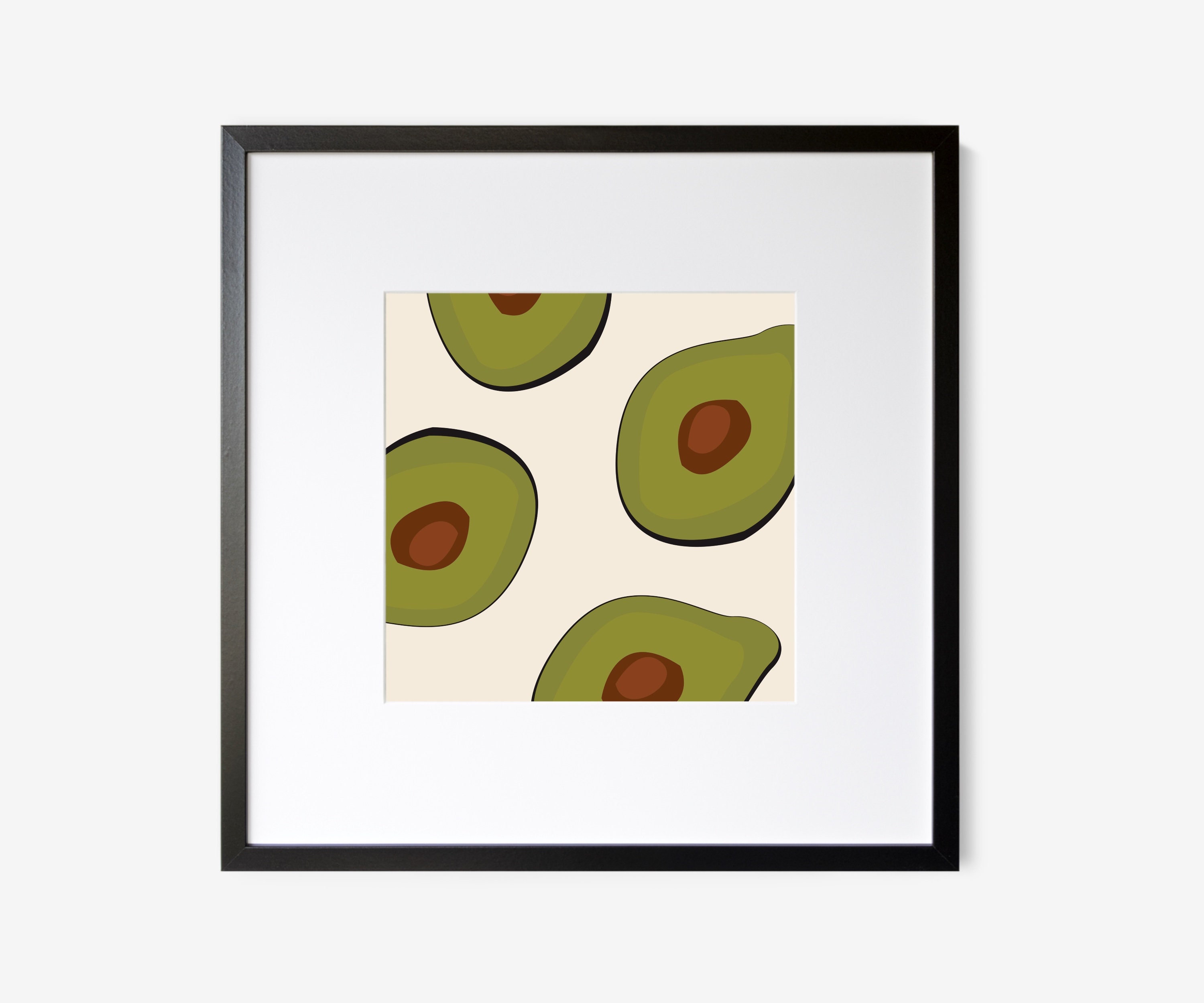 Avocado Print Avocado kitchen Print Green Wall Art Fruit | Etsy
