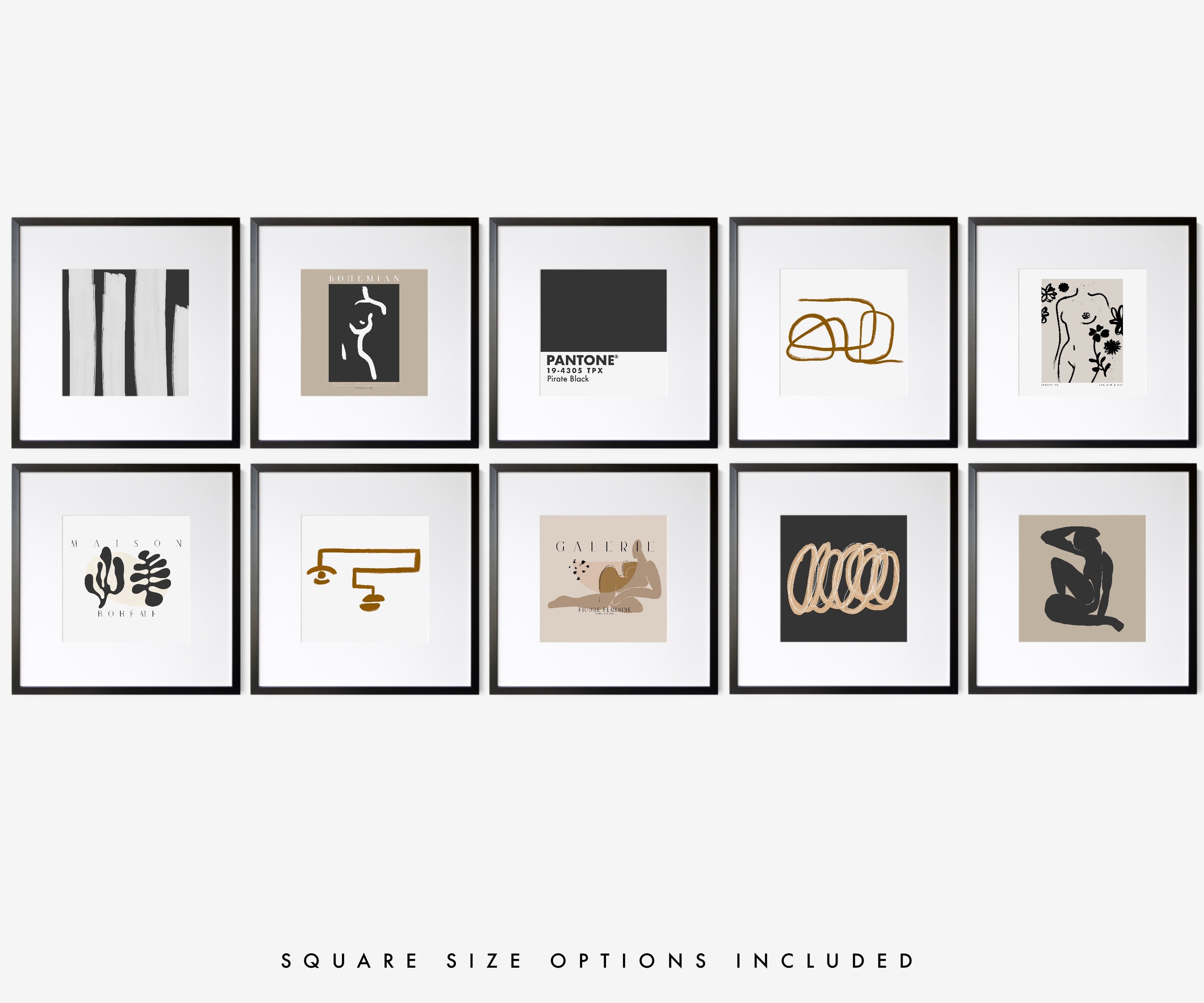 Modern Abstract Print Set Of 10 Bundle Print set Boho | Etsy