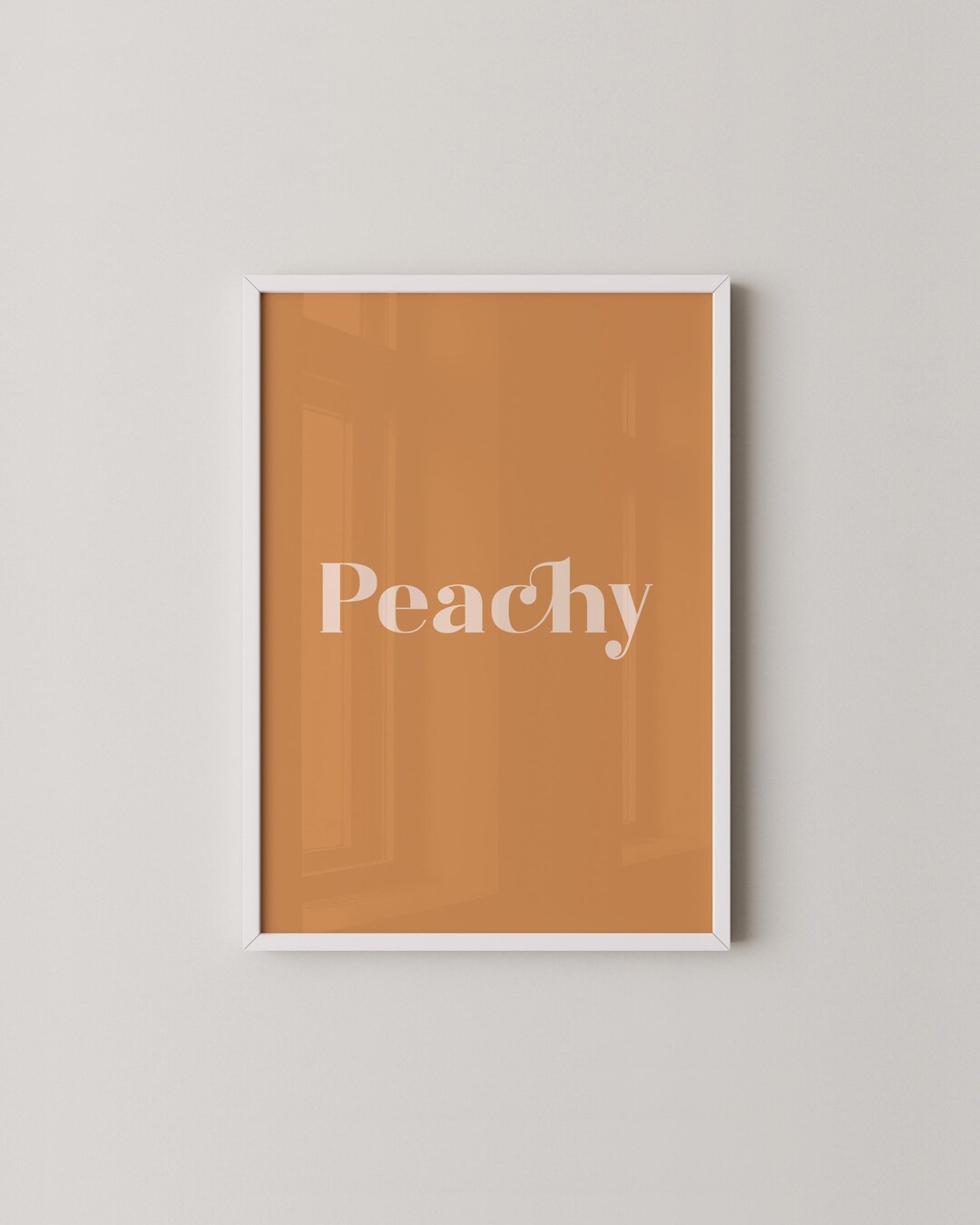 Peachy Typography Art Print | Minimalist Peach Wall Decor | Positive ...