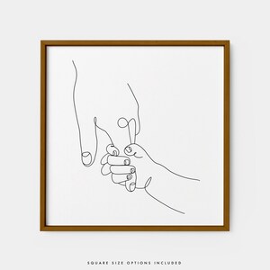 Black and White Fine Line Holding Hands Print Nursery Art - Etsy