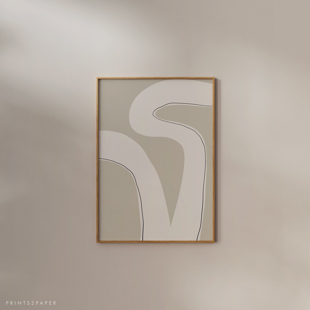Neutral Abstract Art Print, Shape Abstract Art, Printable Art, Gallery ...
