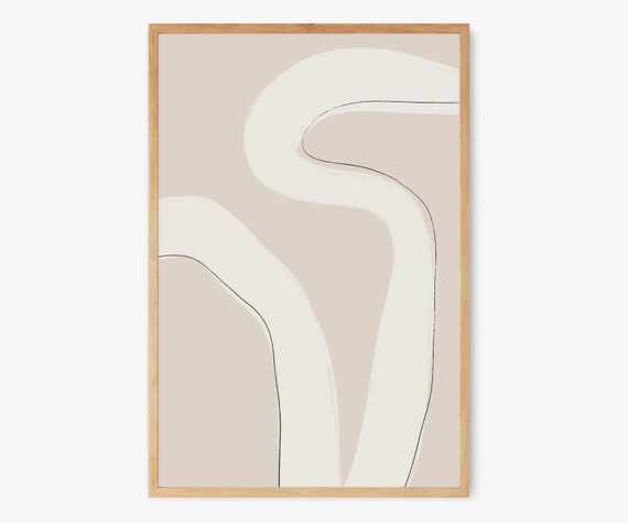 Neutral Abstract Art Print Shape Abstract Art Printable Art | Etsy