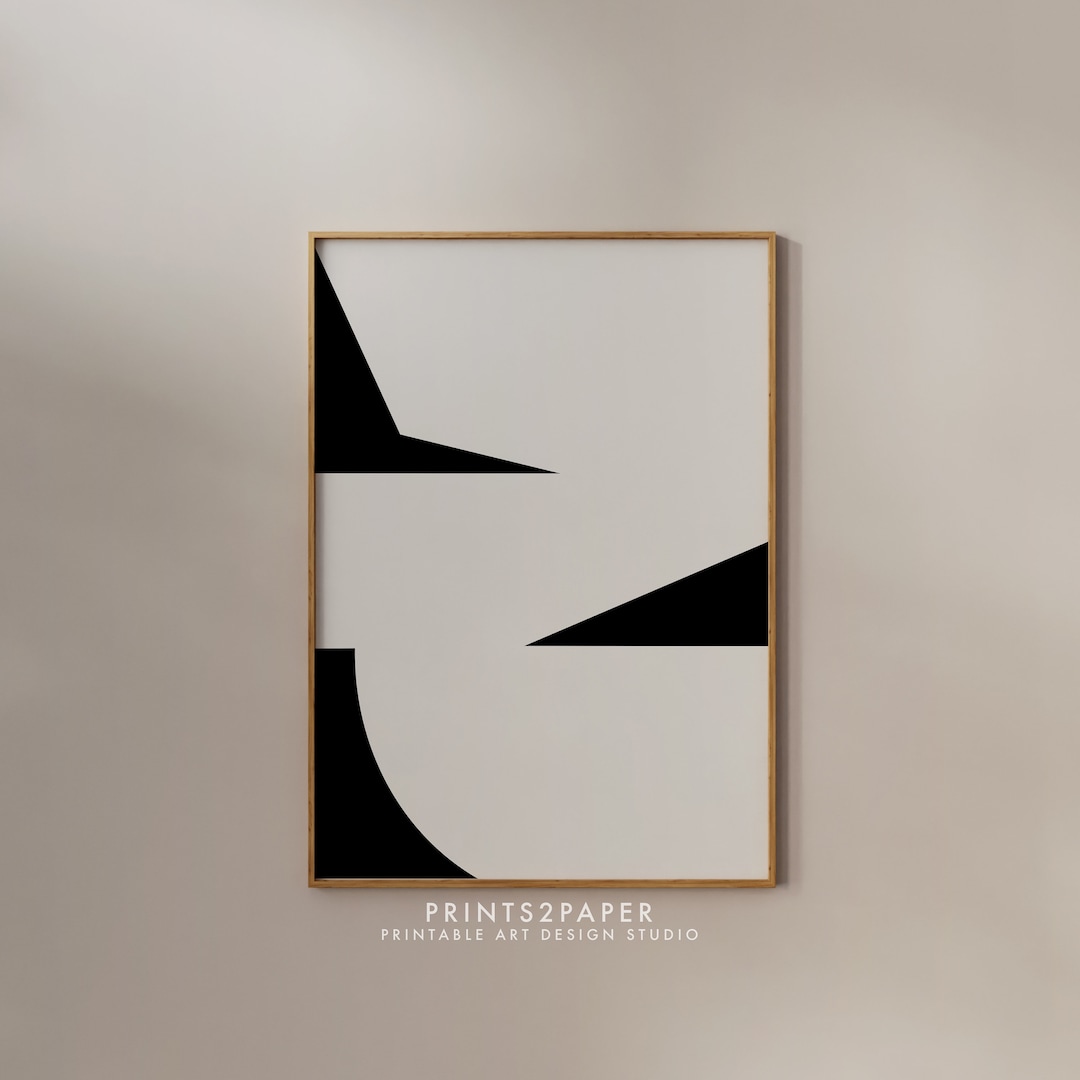 Geometric Shape Print PRINTABLE Wall Art Black & White - Etsy