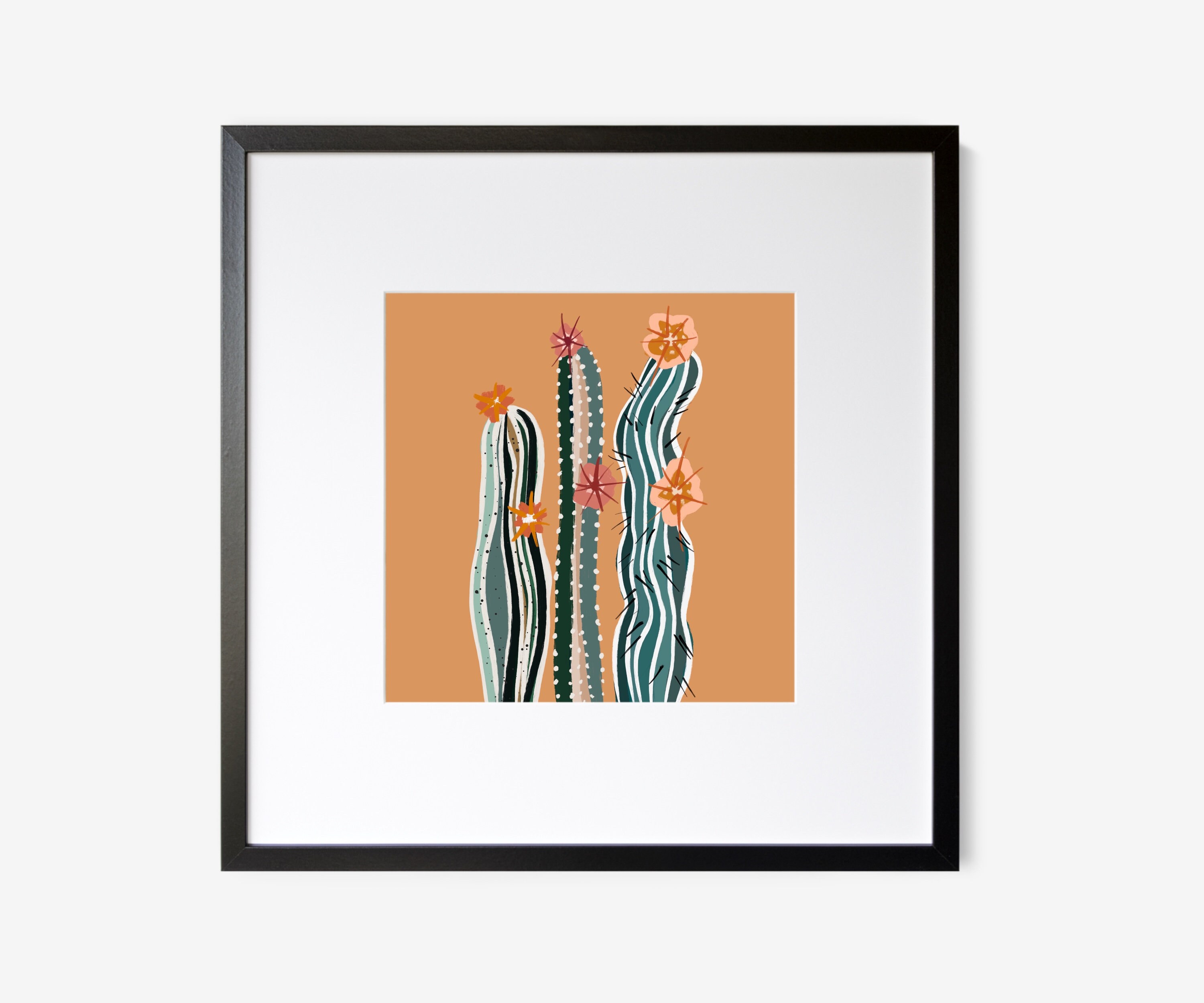 Abstract Cactus Print Cactus Wall Art Digital Print Wall | Etsy