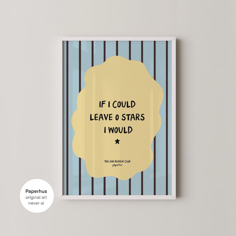 The Bad Review Club | Handmade Posters | Kitchen & Dining | Funny ...