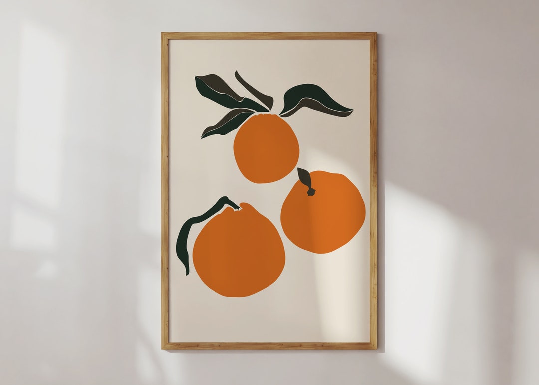 Orange Print Orange Kitchen Print Orange Wall Art Fruit - Etsy