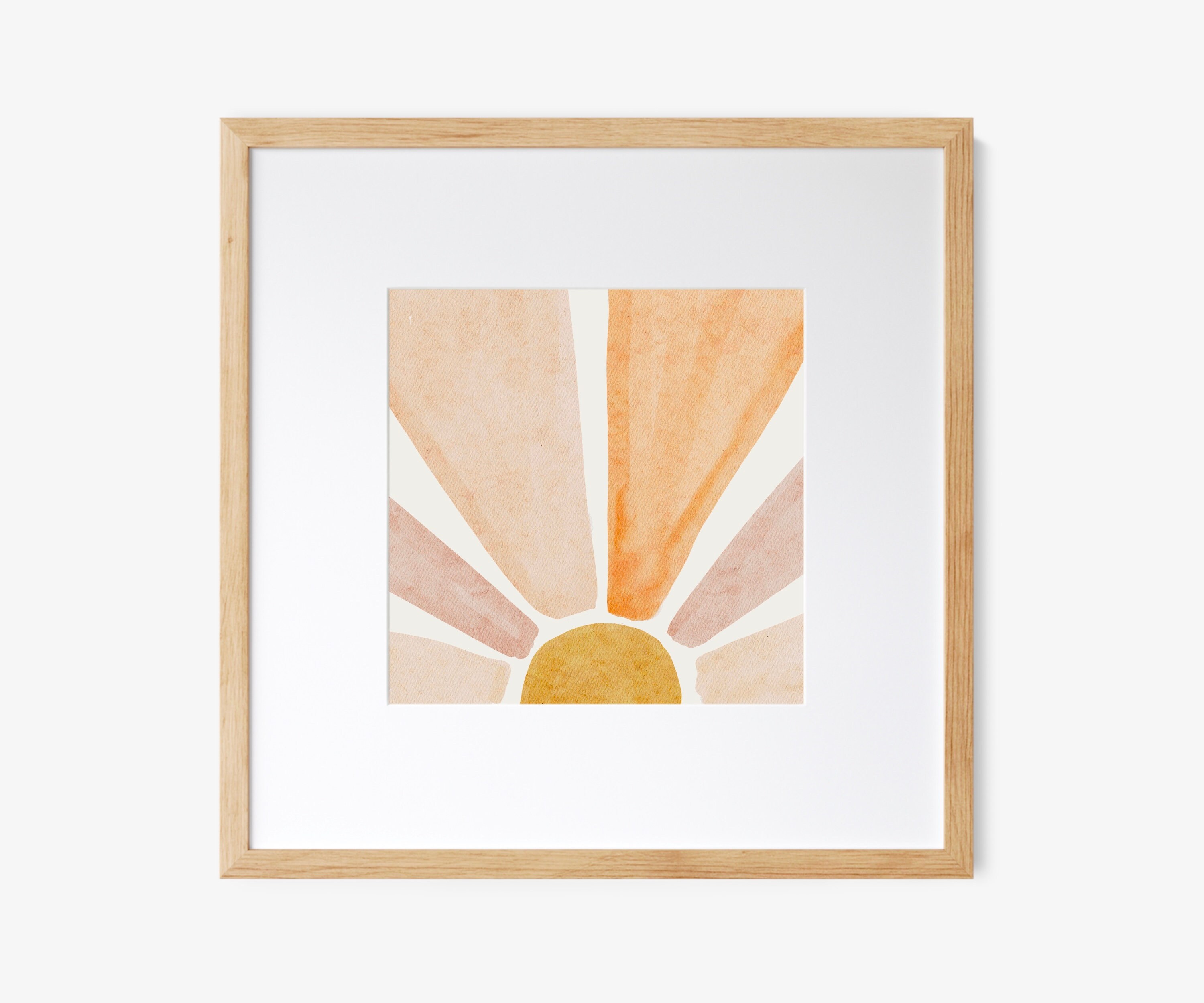 Watercolor Abstract Sun Printable Minimalist Printable Wall | Etsy