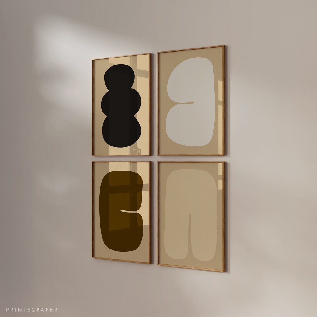 Geometric Shapes, Geometric Print Set, Printable Wall Art, Set of 4 ...