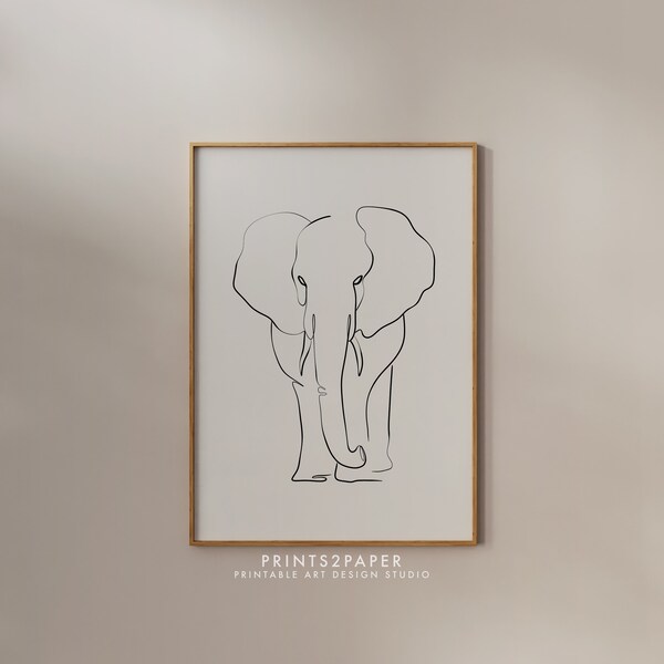 Elephant Line Art - Etsy
