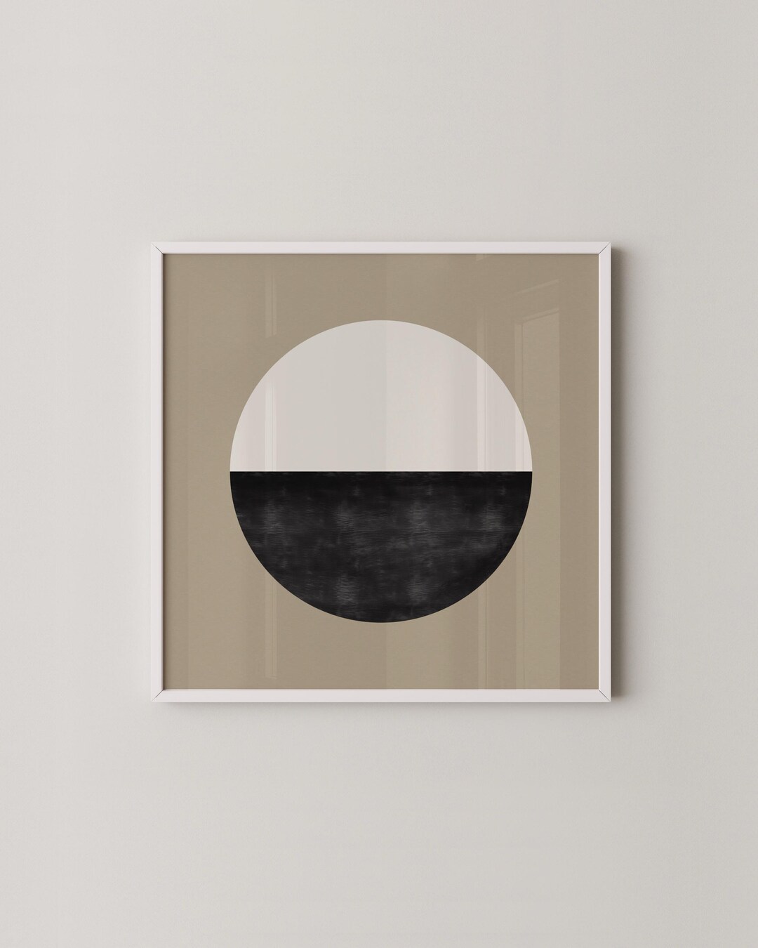 Square Minimalist Geometric Art Print | Modern Circle Design | NEUTRAL ...