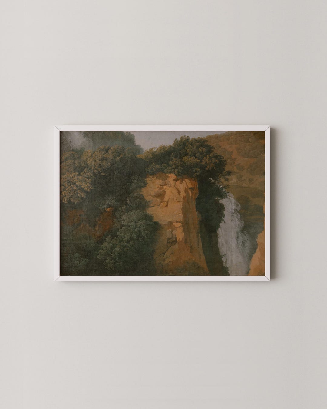 Cottagecore Vintage Waterfall Landscape Printable Wall Art | Farmhouse ...