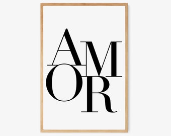 Amor Print Love Quote Typography Print Spanish Word Art | Etsy