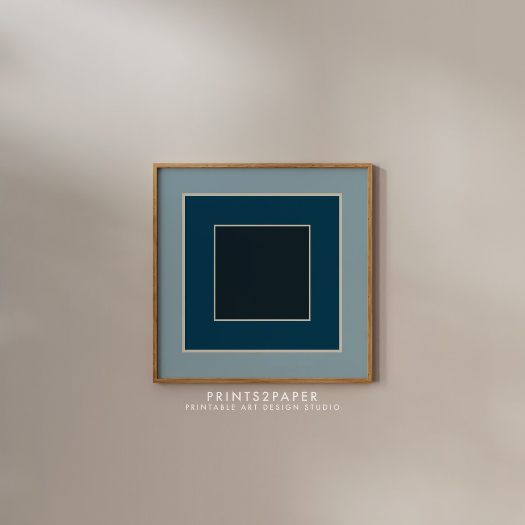 Square Printable Navy Blue Toned Art Printable Wall Art - Etsy