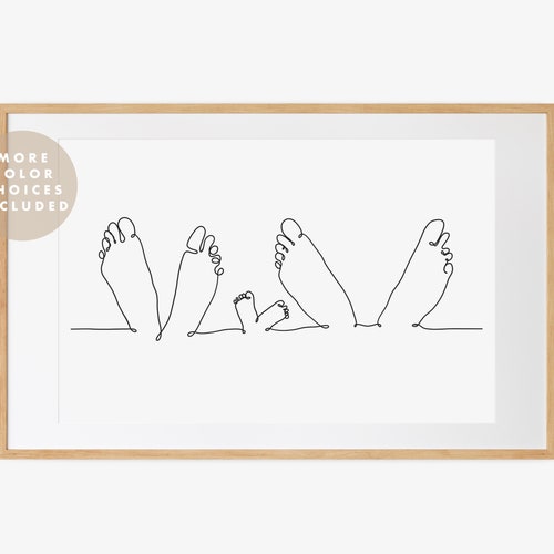 Holding Hand Family Print One Line Art Family Artwork | Etsy