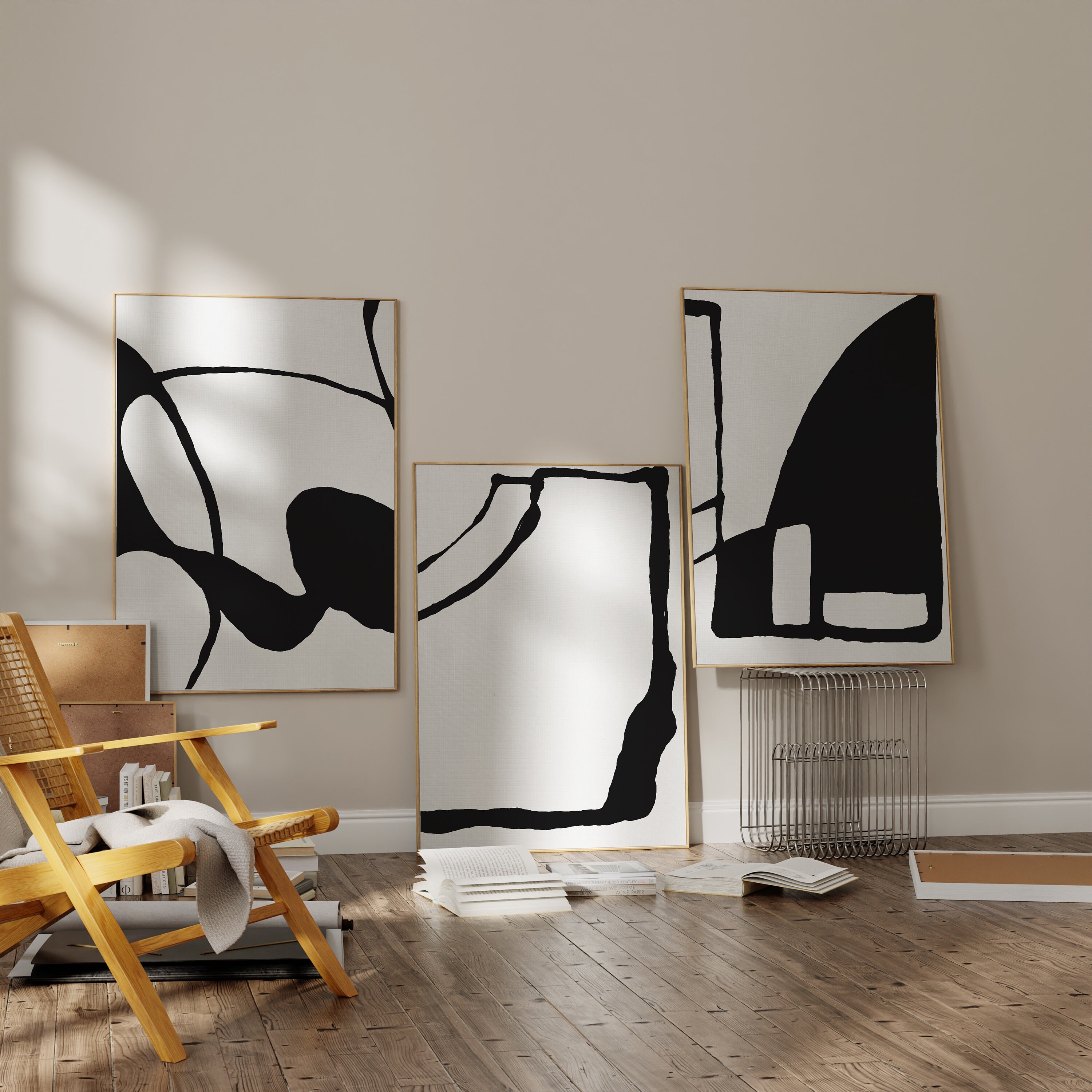 Black Abstract Art Print Black and White Abstract Art - Etsy