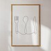 Cutlery Print Fine Line Kitchen Prints Kitchen Art Line - Etsy