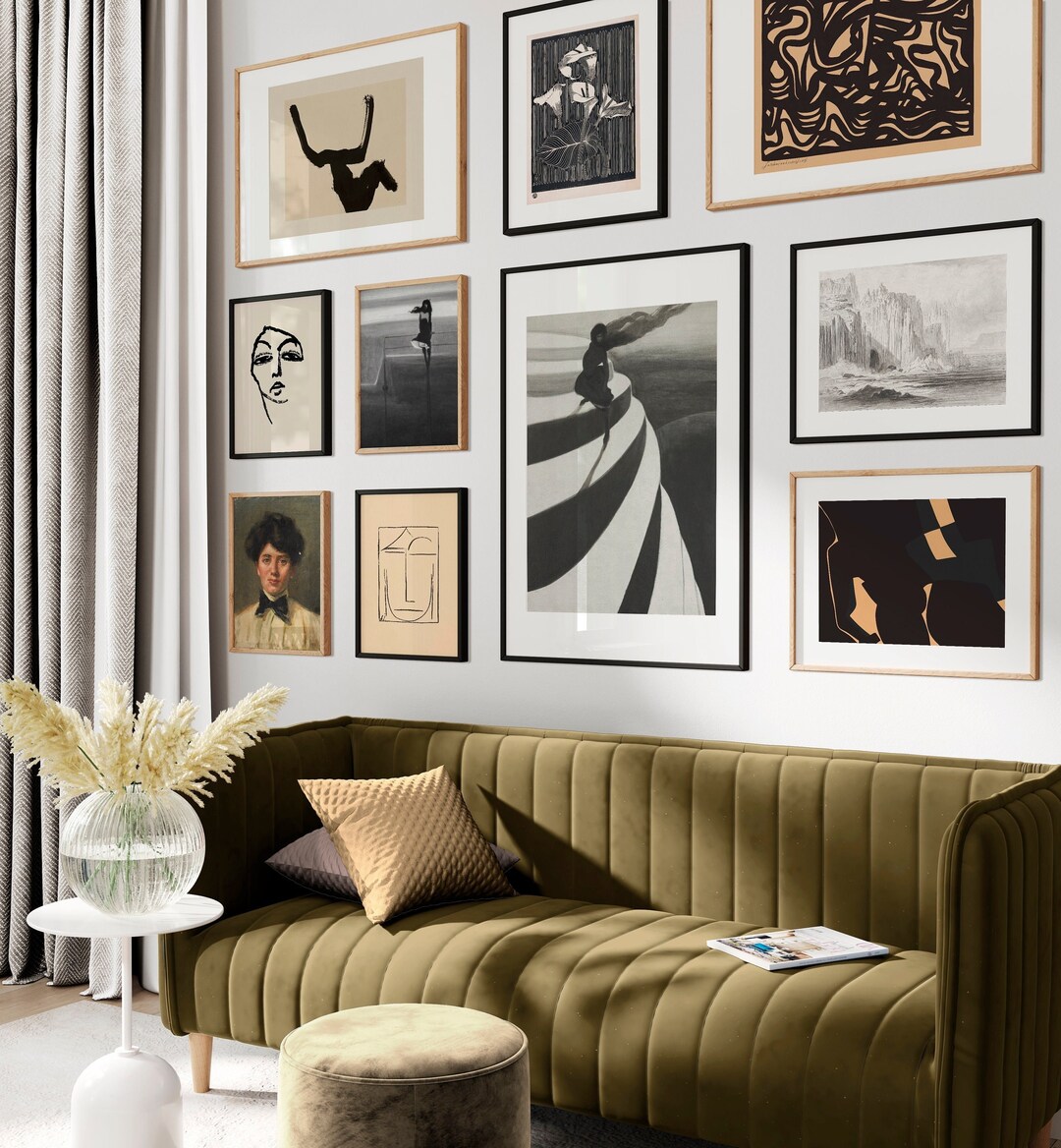 Vintage Modern Gallery Wall, Print Set of 10, Bundle Print Set, Antique ...