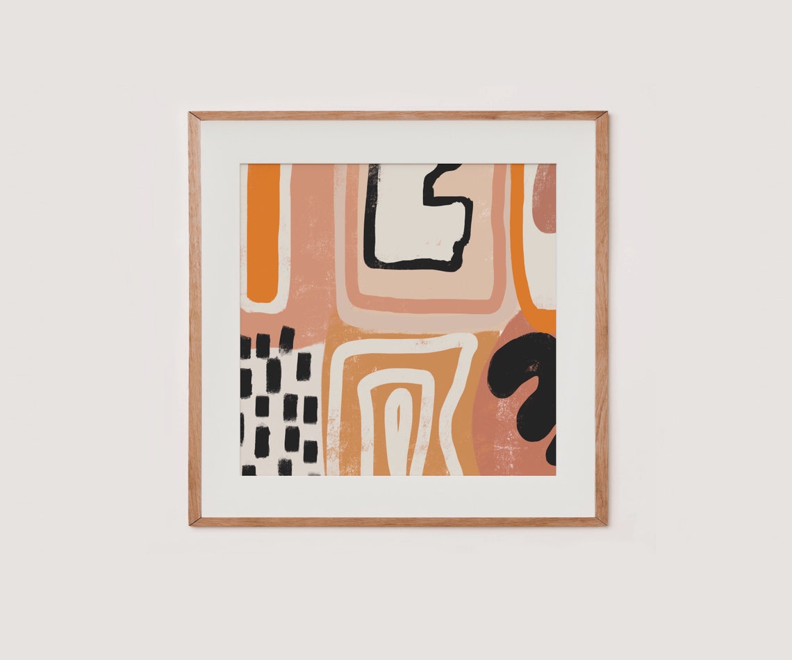 Boho Abstract Art Print Shape Art Printable Art Gallery | Etsy