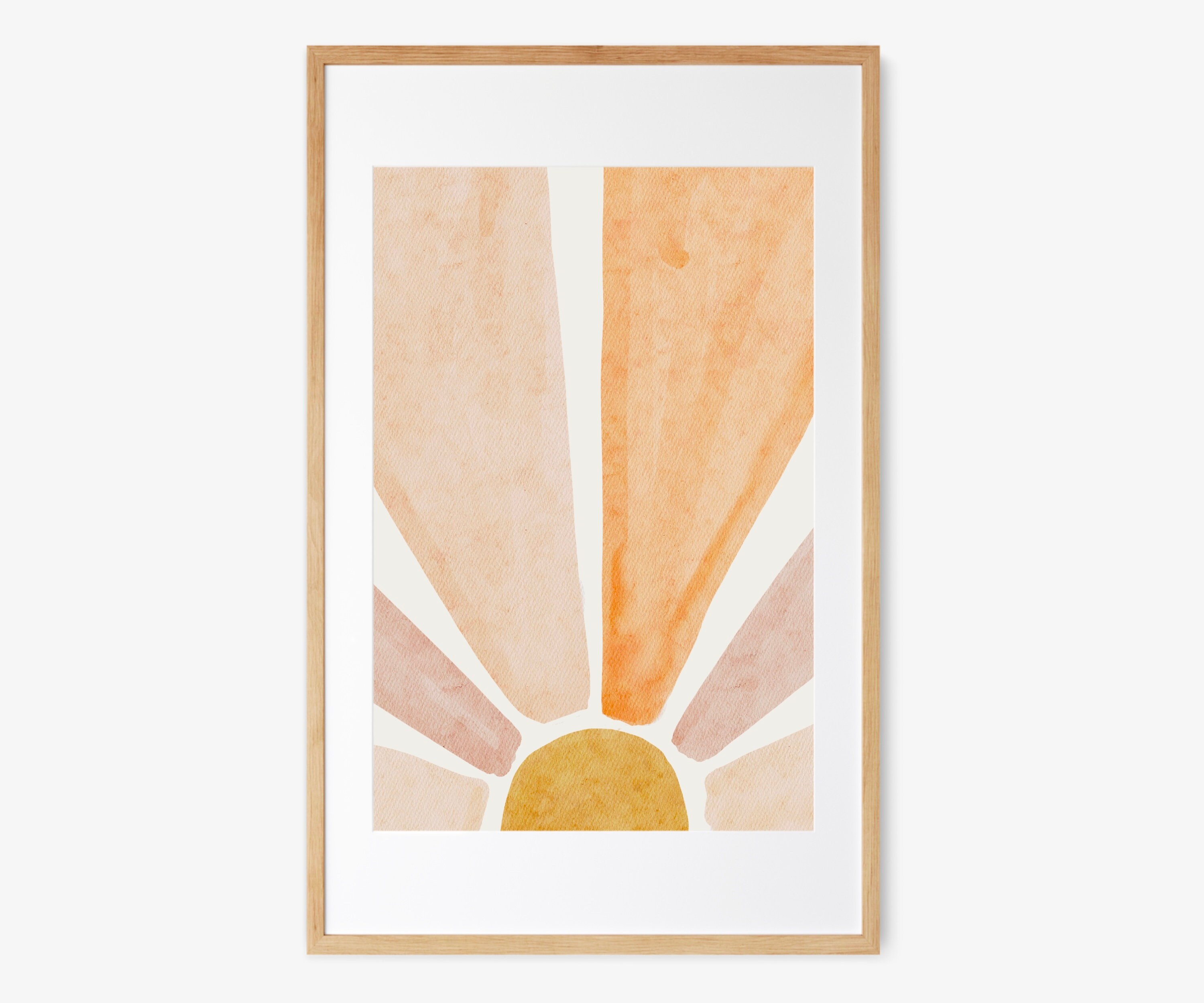 Watercolor Abstract Sun Printable Minimalist Printable Wall | Etsy