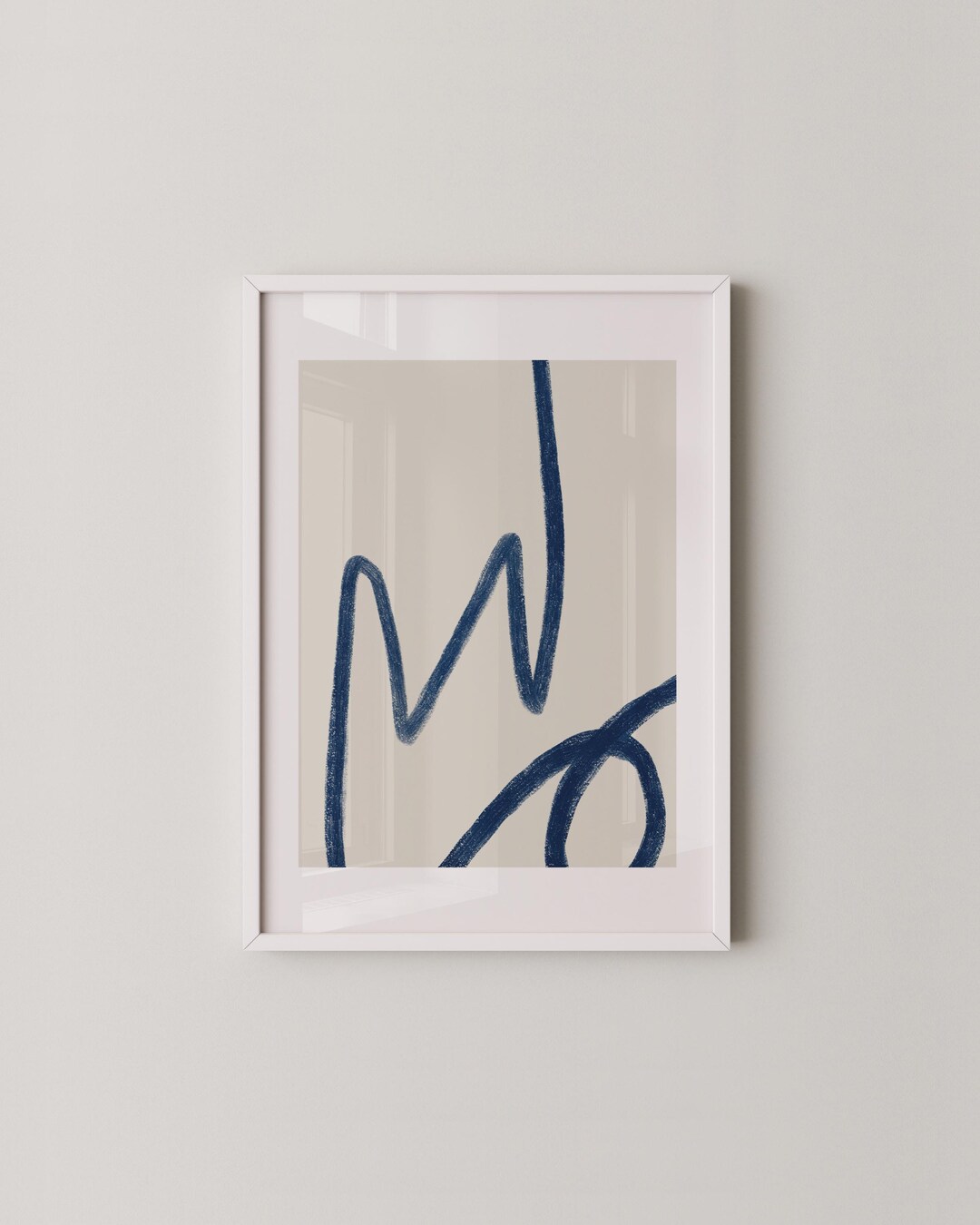 Blue Abstract Line Art | Minimalist Wall Print | Modern Abstract Design ...