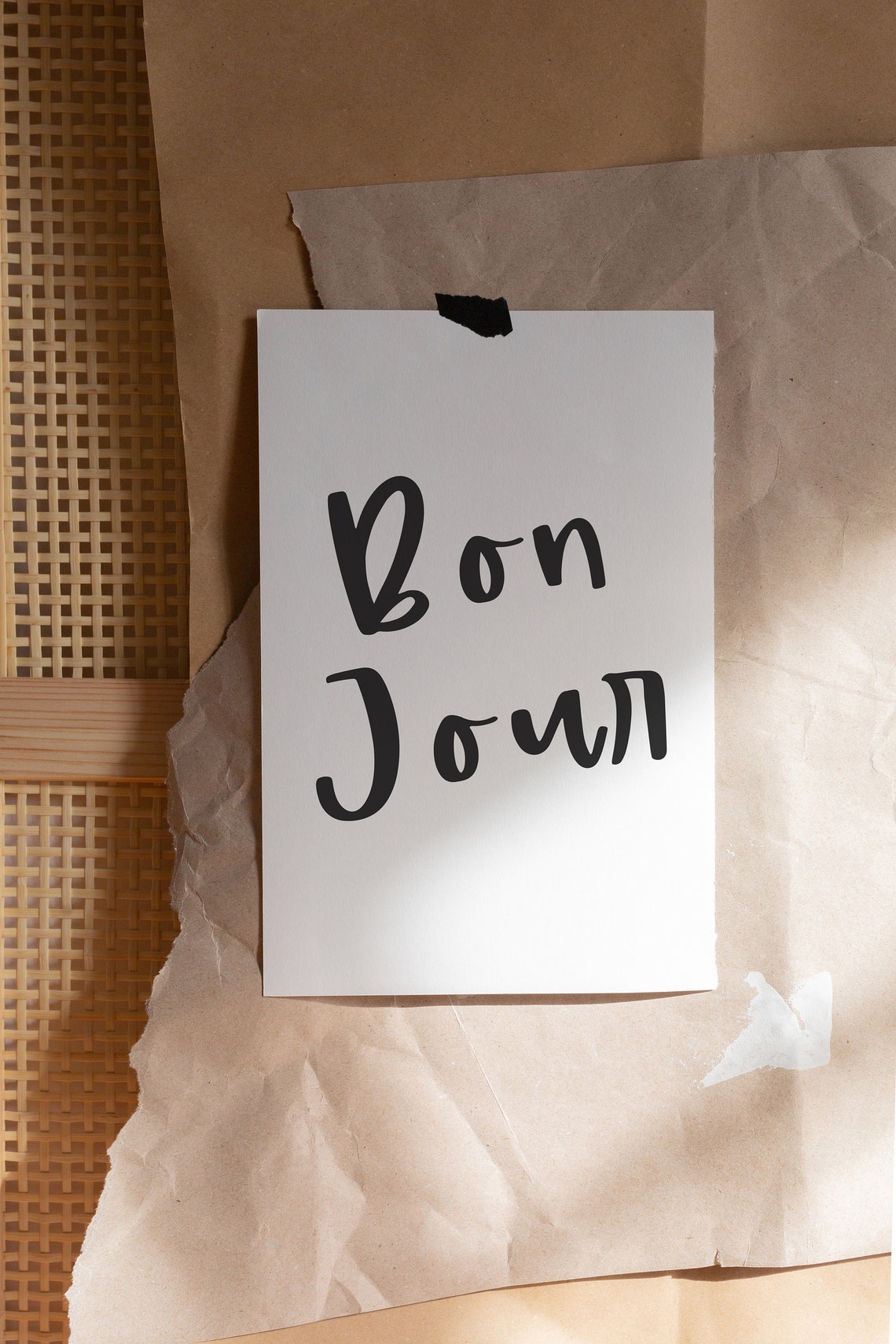 Bonjour Quote Print Digital Download Modern Printable Wall | Etsy