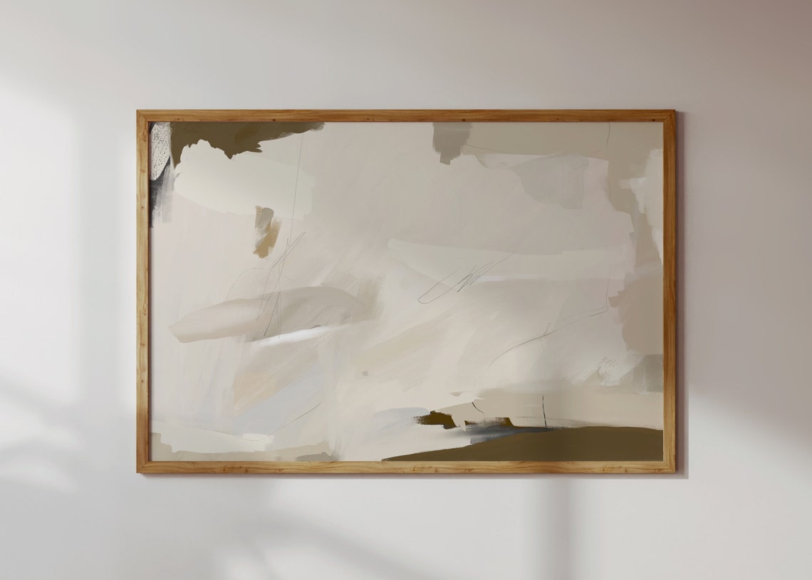 Neutral Abstract Art Print Horizontal Abstract Art Printable - Etsy