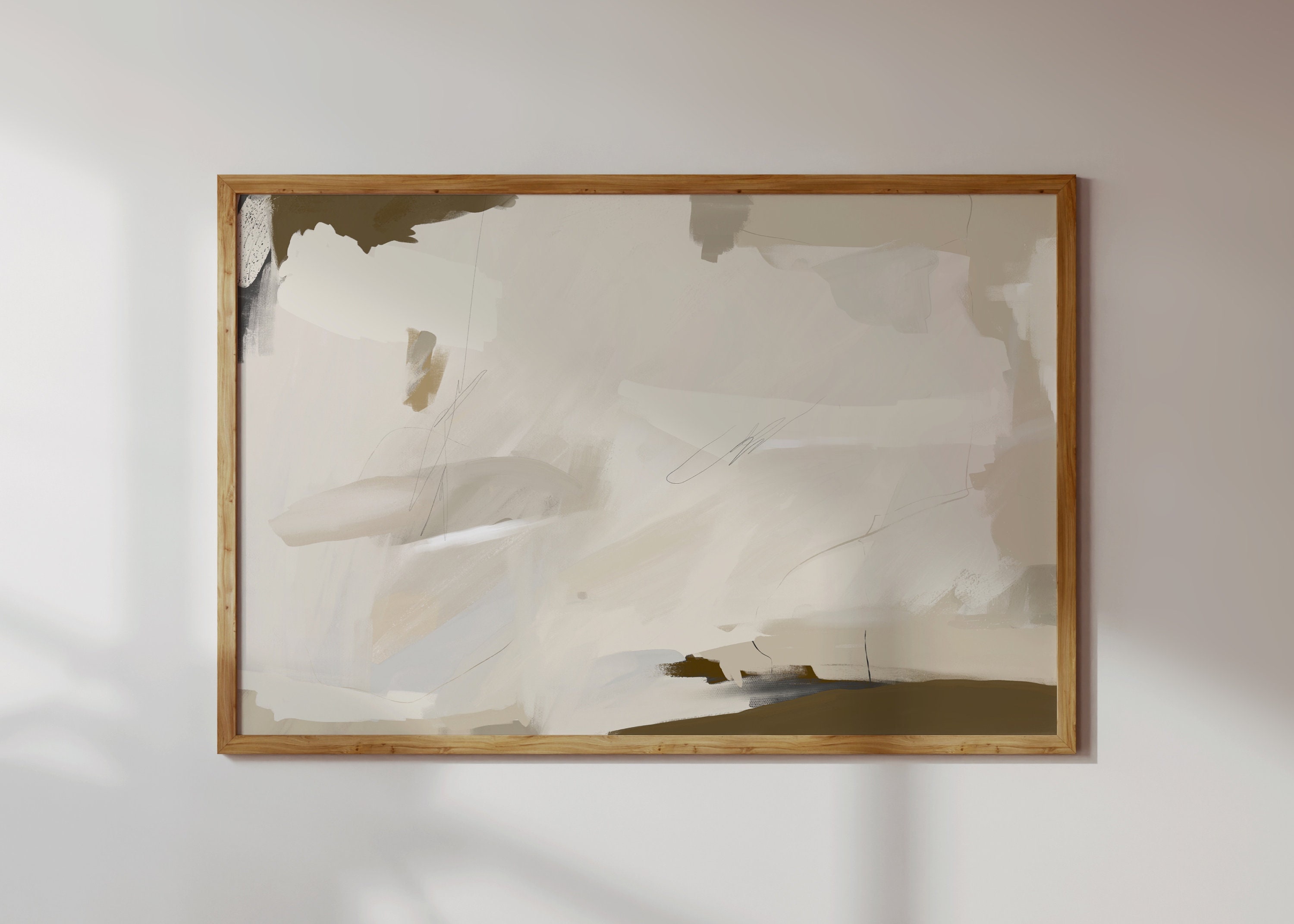 Neutral Abstract Art Print Horizontal Abstract Art Printable - Etsy