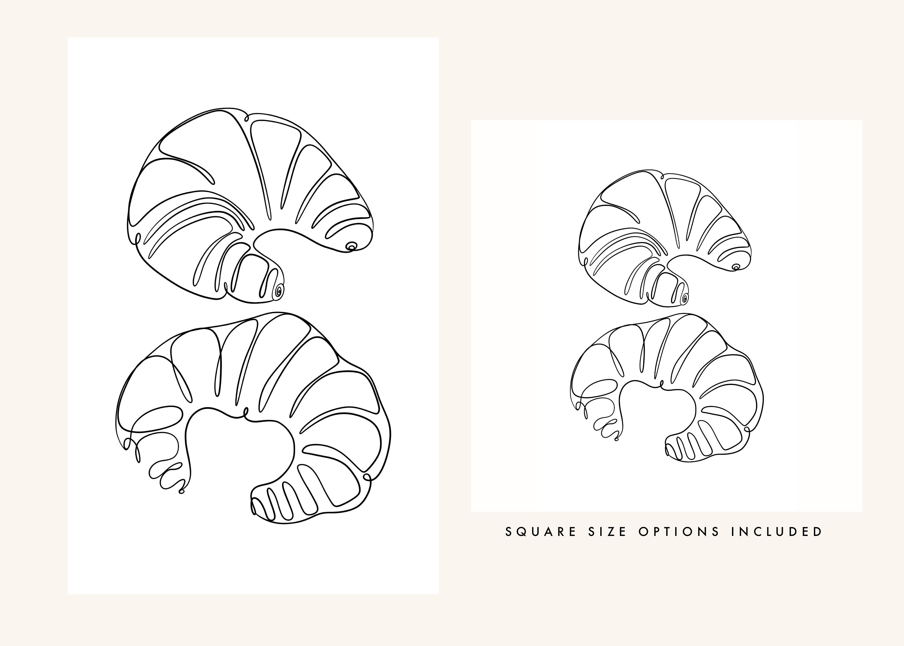 Minimal Line Art Croissant Print PRINTABLE Wall Art Kitchen - Etsy