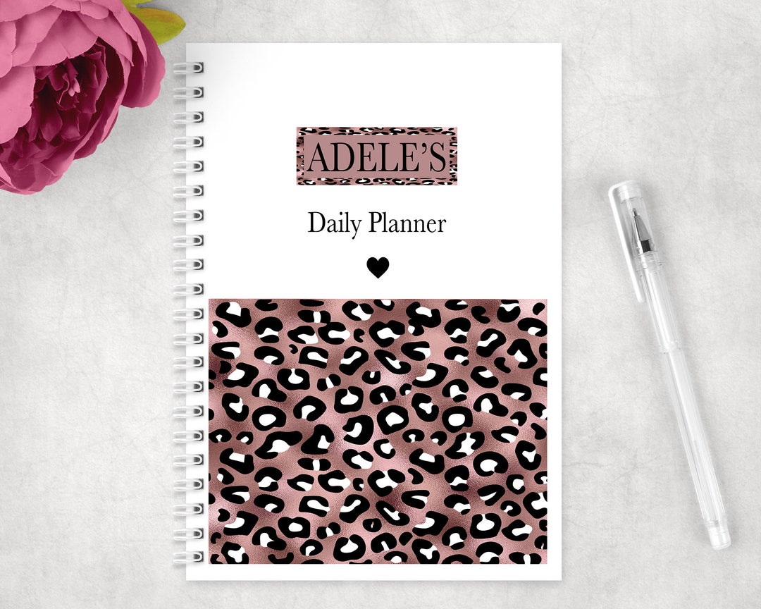 Personalised Daily Planner, Leopard Print Planner - Etsy