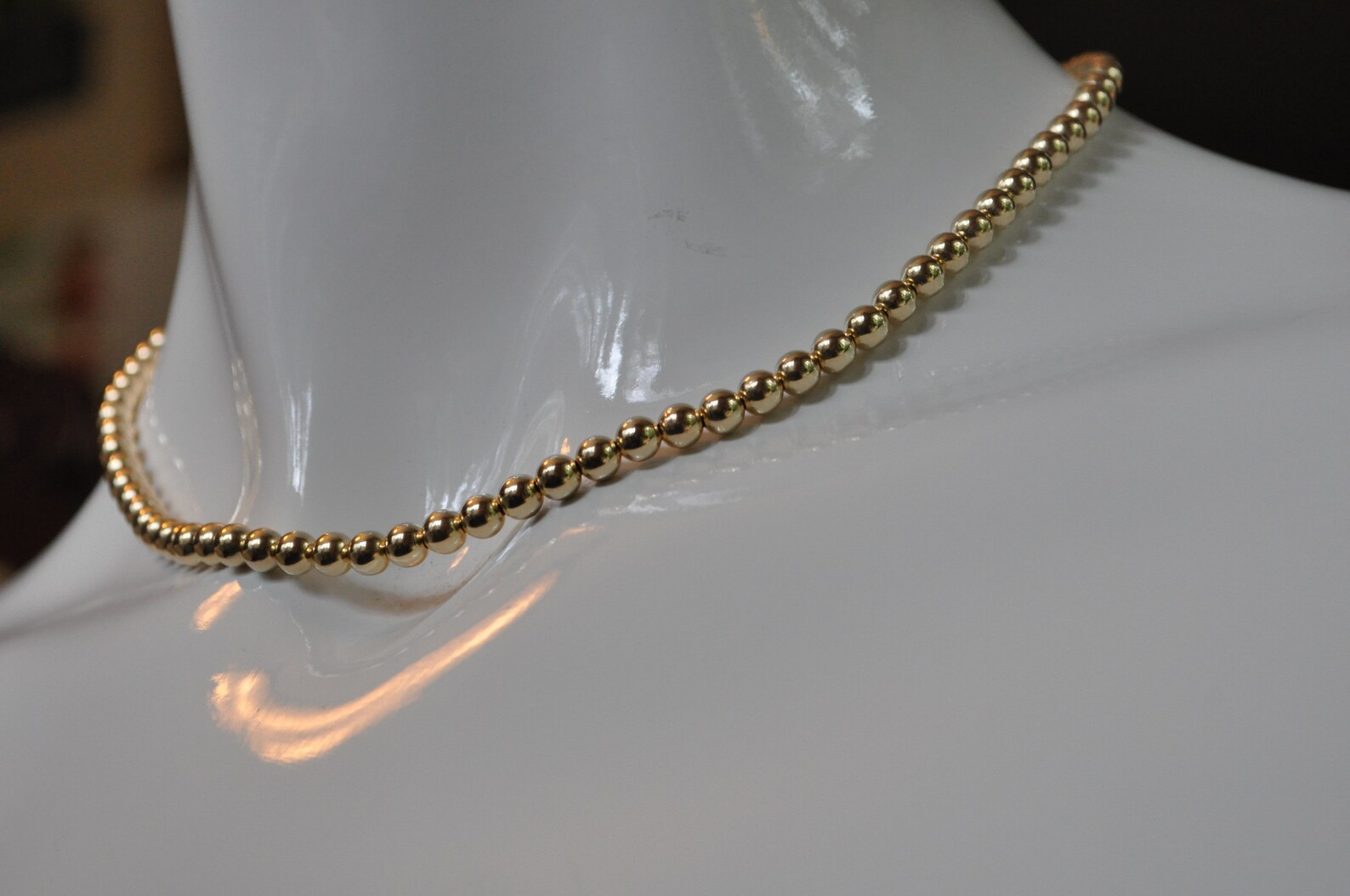 Gold Necklace, Gold Filled Necklace, 14k Gold Filled Bead Necklace ...