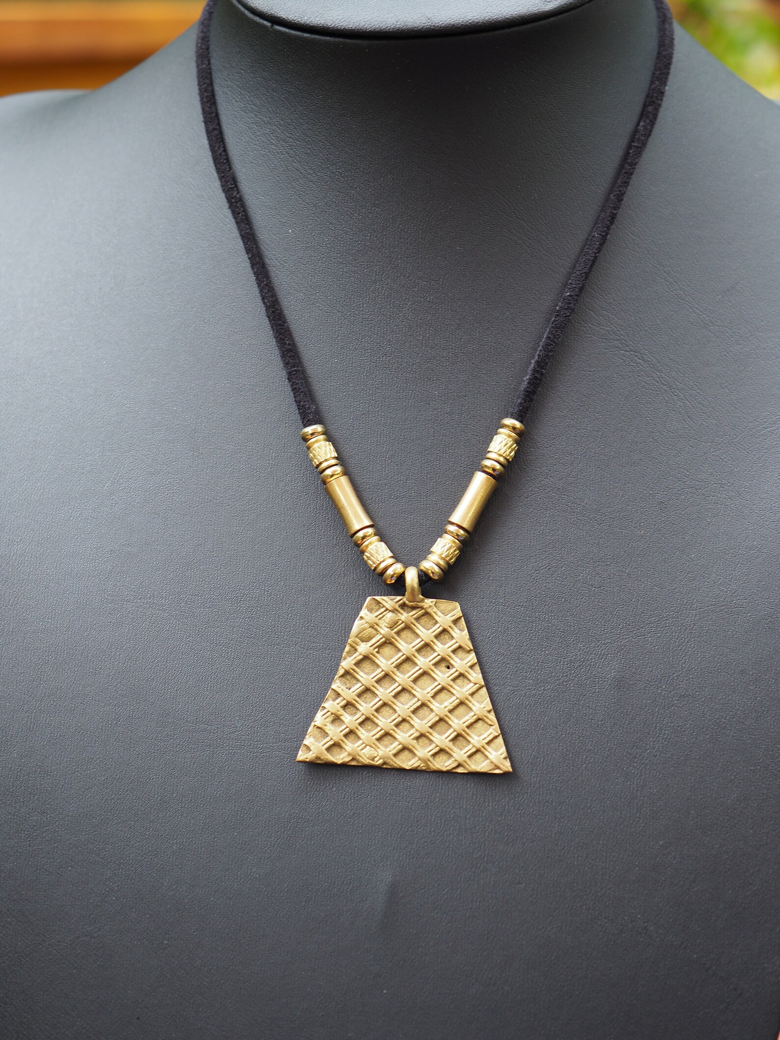 Brass Pendant Necklace African Brass Pendant Pendant - Etsy