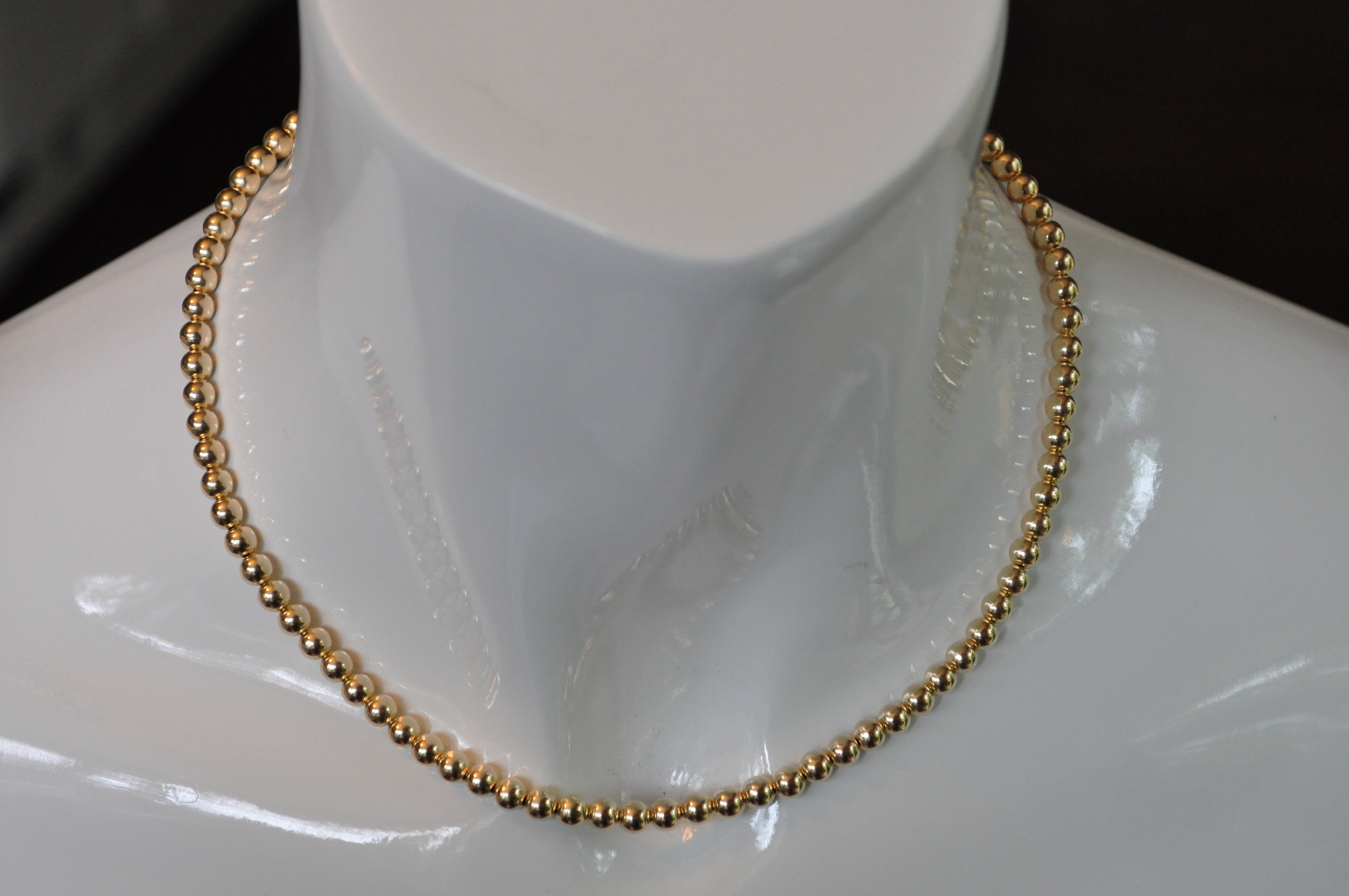 Gold Necklace, Gold Filled Necklace, 14k Gold Filled Bead Necklace ...