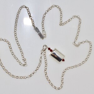 Sterling Silver Chain Necklace, Red Pendant on Silver Chain, Silver ...