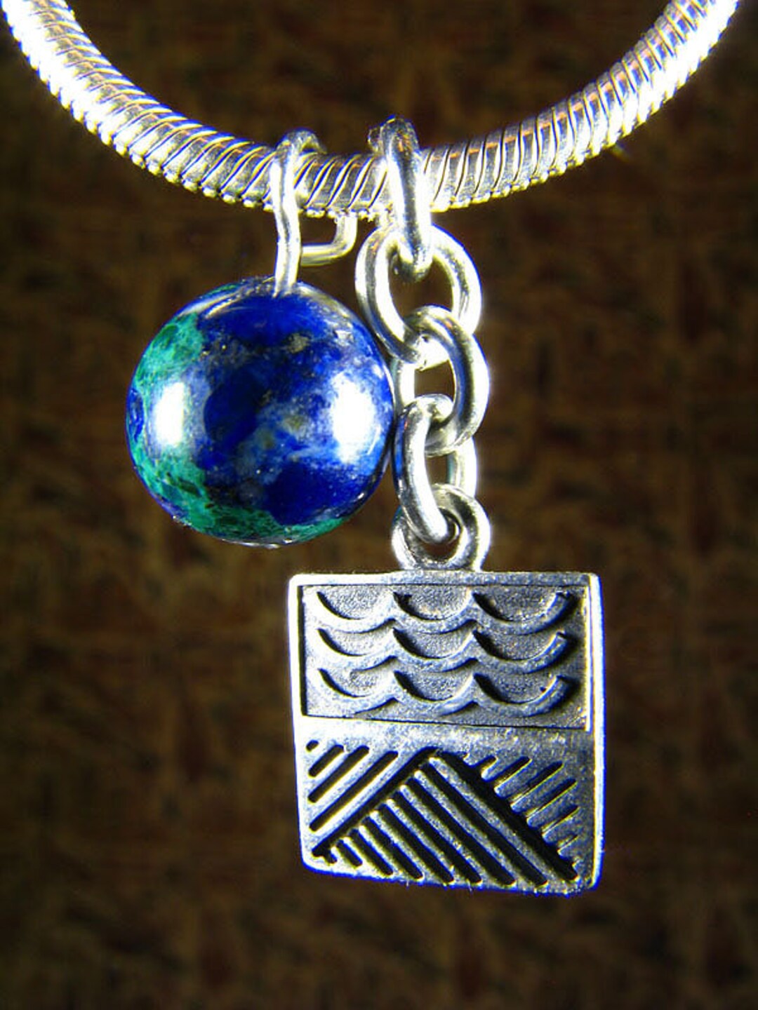 Sterling Silver Pendant Chain, Earth Symbol Chain, Gaïa Symbol Chain ...