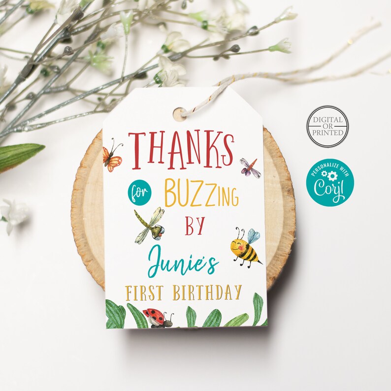 Bug Birthday Favor Tags Insect Birthday Party Favor Tag - Etsy