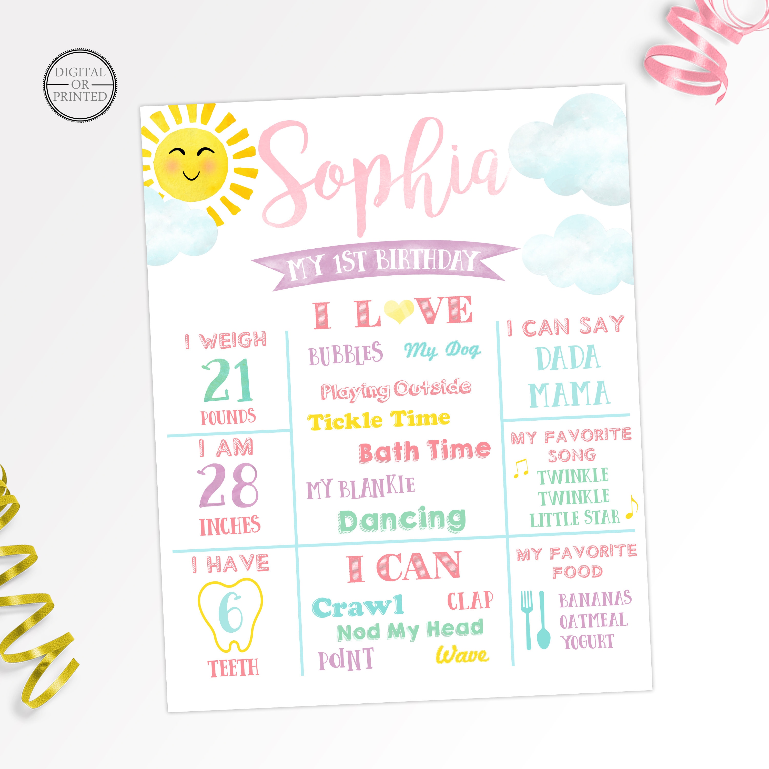 Little Sunshine Birthday Board Poster - Etsy