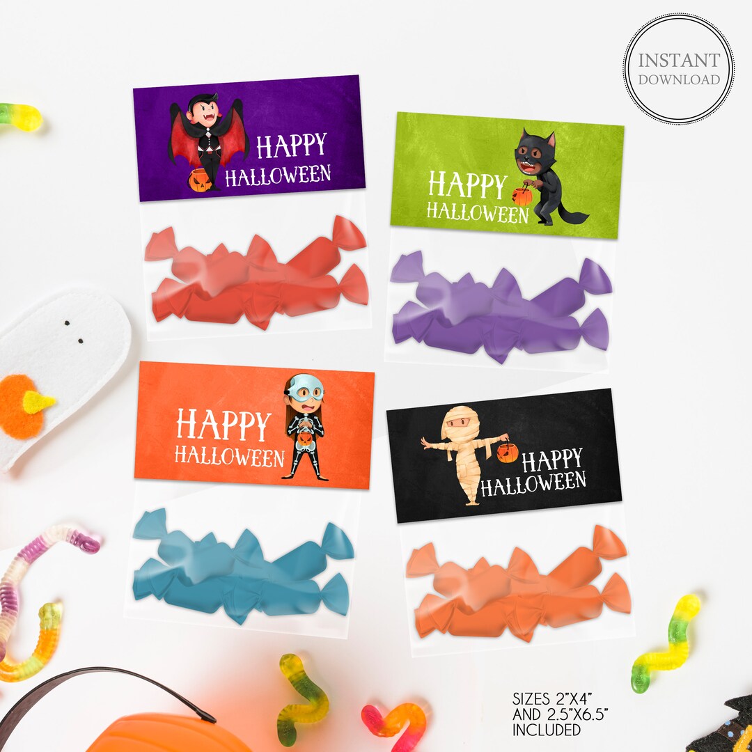 Halloween Treat Bag Topper | Halloween Treat Bag Label | Class Favors ...