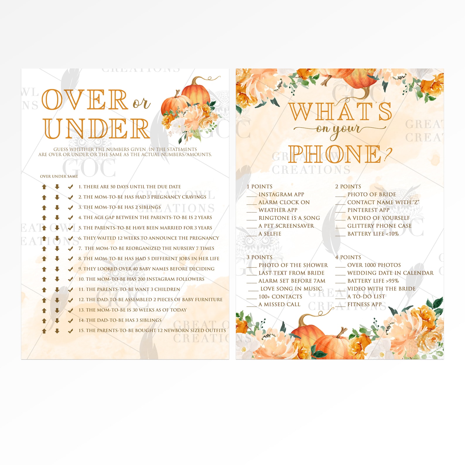 Instant Download Printable Fall in Love Pumpkin Baby Shower - Etsy